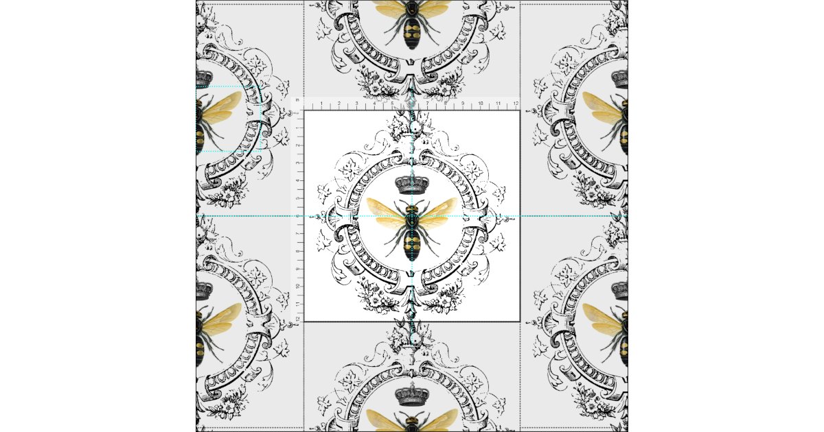 MODERN VINTAGE french queen bee Fabric | Zazzle
