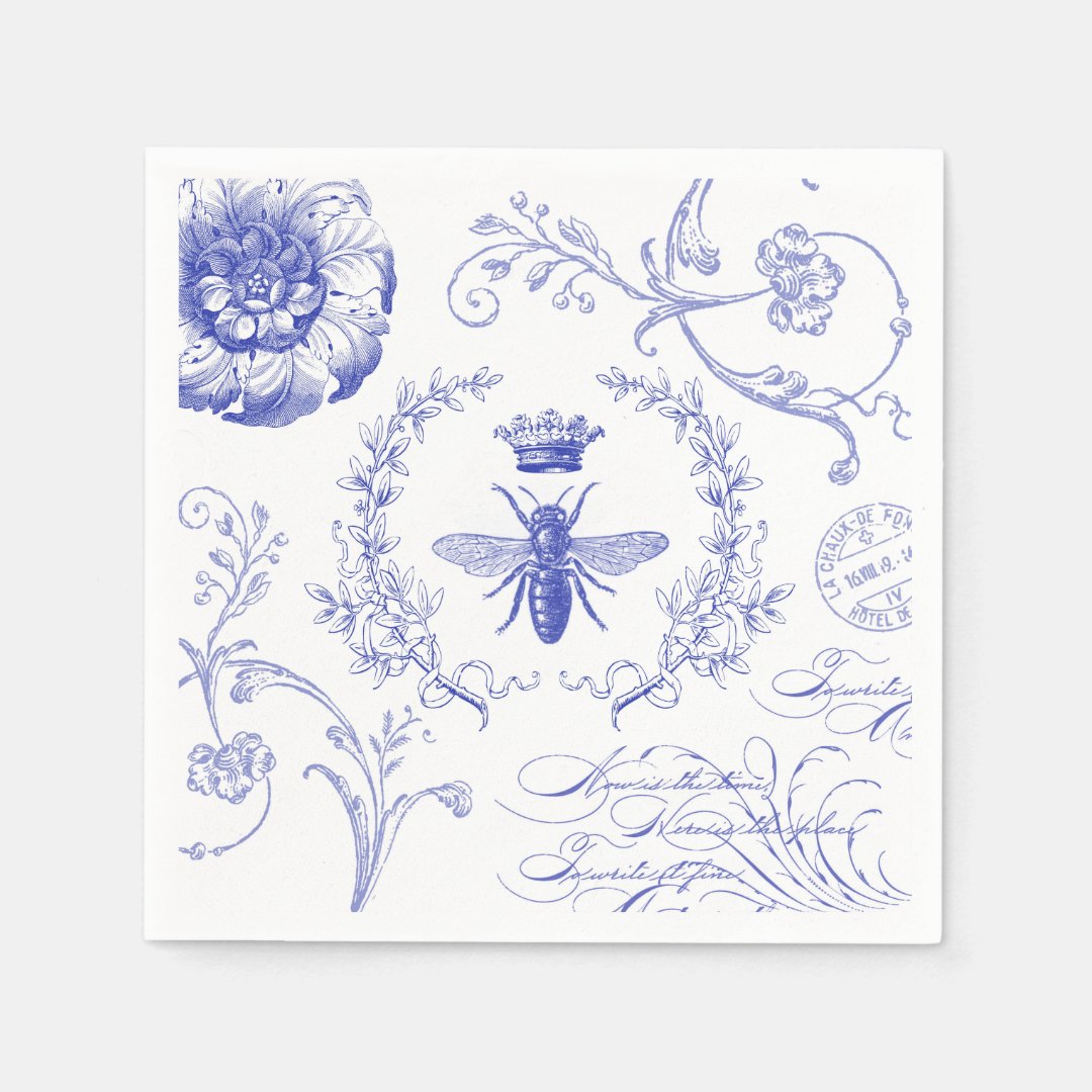 modern vintage french queen bee napkins | Zazzle