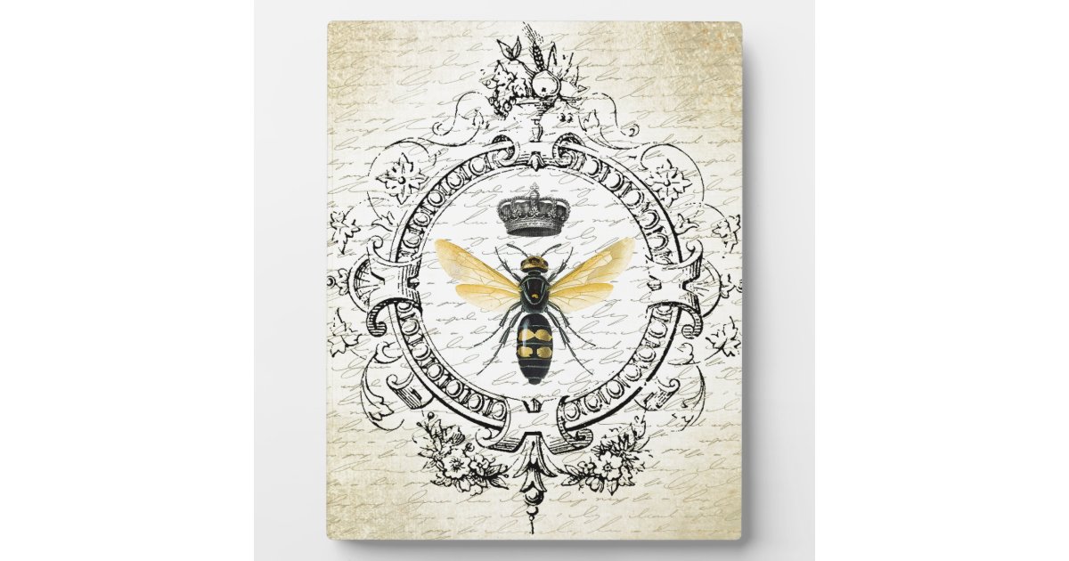 MODERN VINTAGE french queen bee Plaque | Zazzle