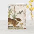 modern vintage french rabbit in the garden card | Zazzle
