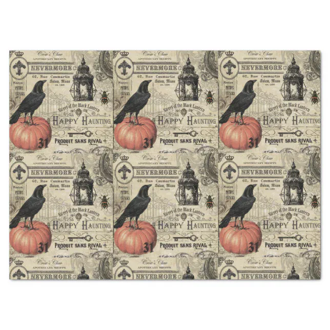Modern Vintage Halloween tissue paper | Zazzle