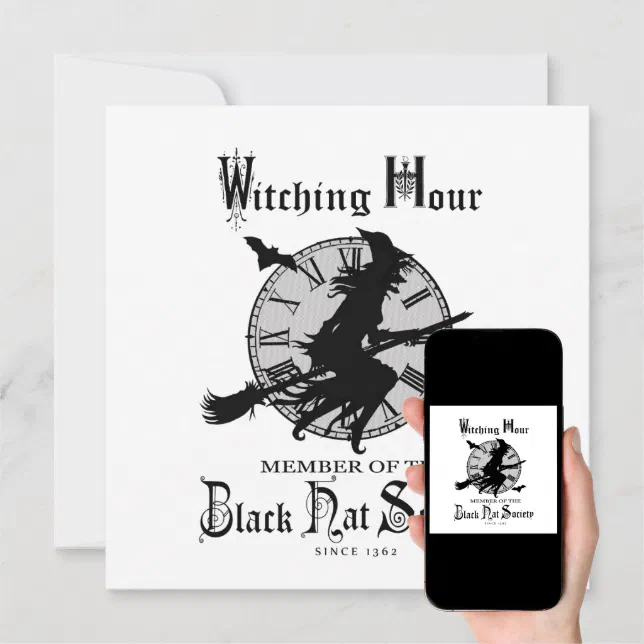 Modern Vintage Halloween witch Card | Zazzle