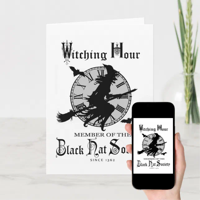 Modern Vintage Halloween witch Card | Zazzle