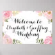 Modern Vintage Pink Floral Wedding Welcome Banner Poster | Zazzle