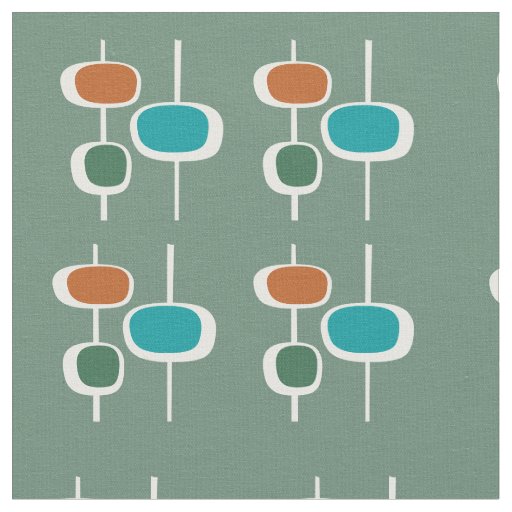 Modern vintage sage green pattern for retro lovers fabric | Zazzle