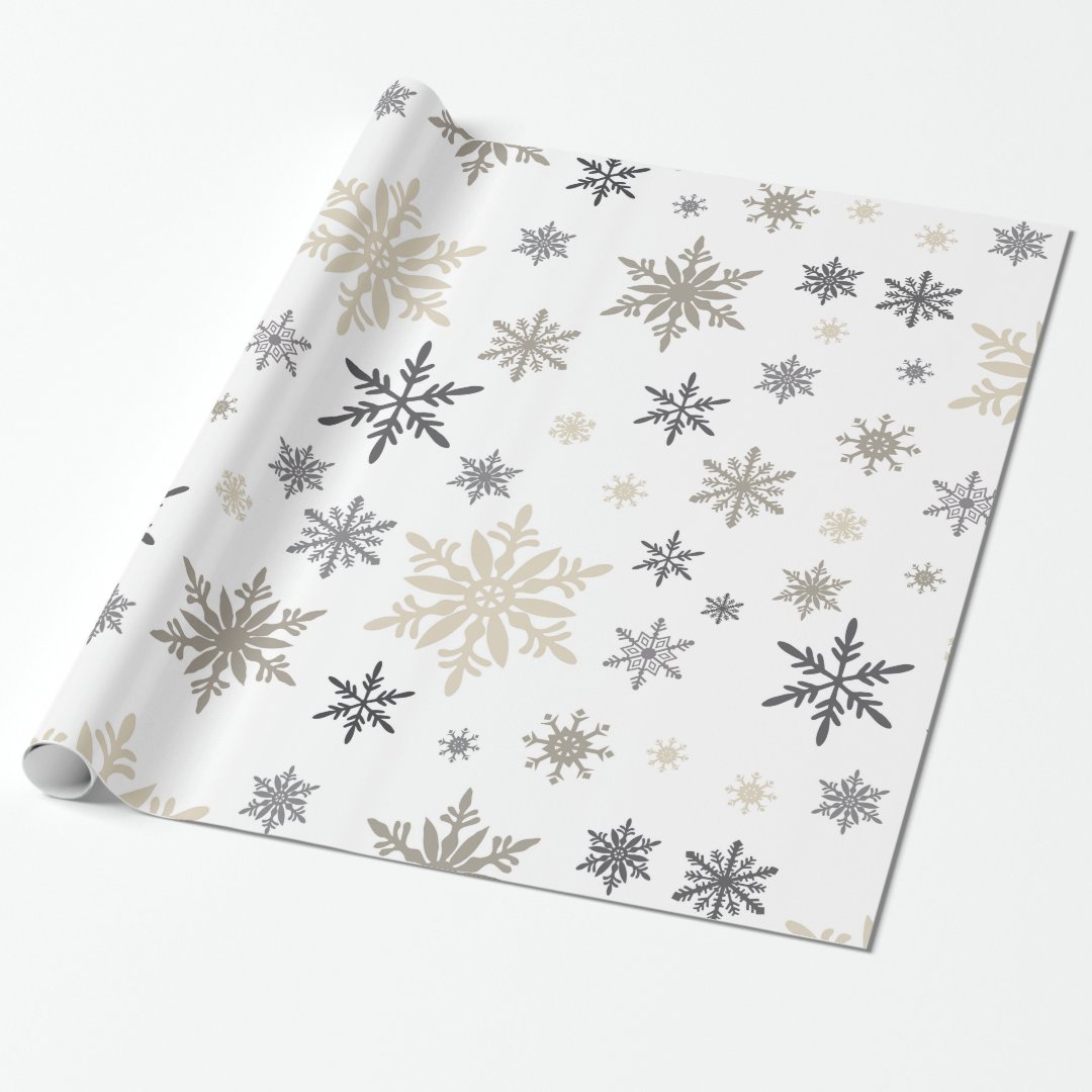modern vintage snowflakes wrapping paper | Zazzle