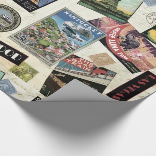 Modern Vintage Travel USA Wrapping Paper | Zazzle