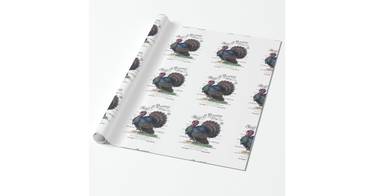modern vintage Turkey Wrapping Paper | Zazzle