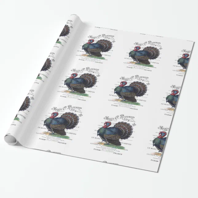modern vintage Turkey Wrapping Paper | Zazzle