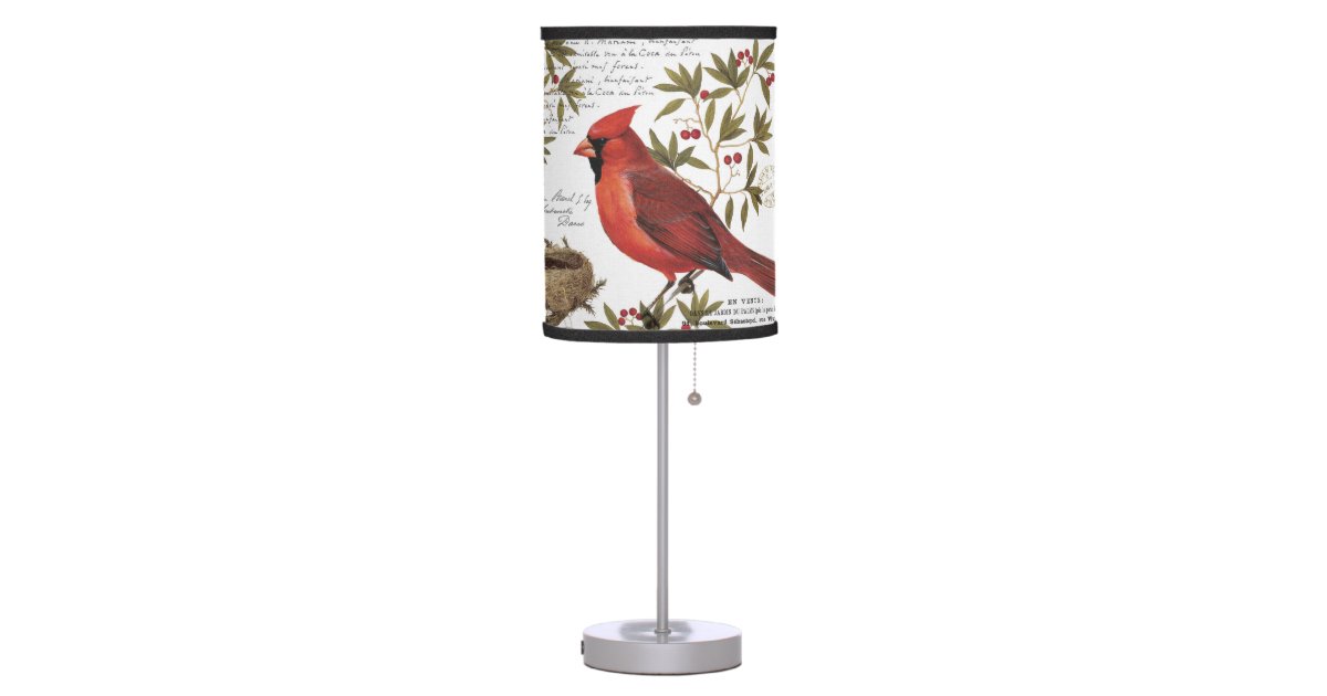 modern vintage winter cardinal table lamp | Zazzle