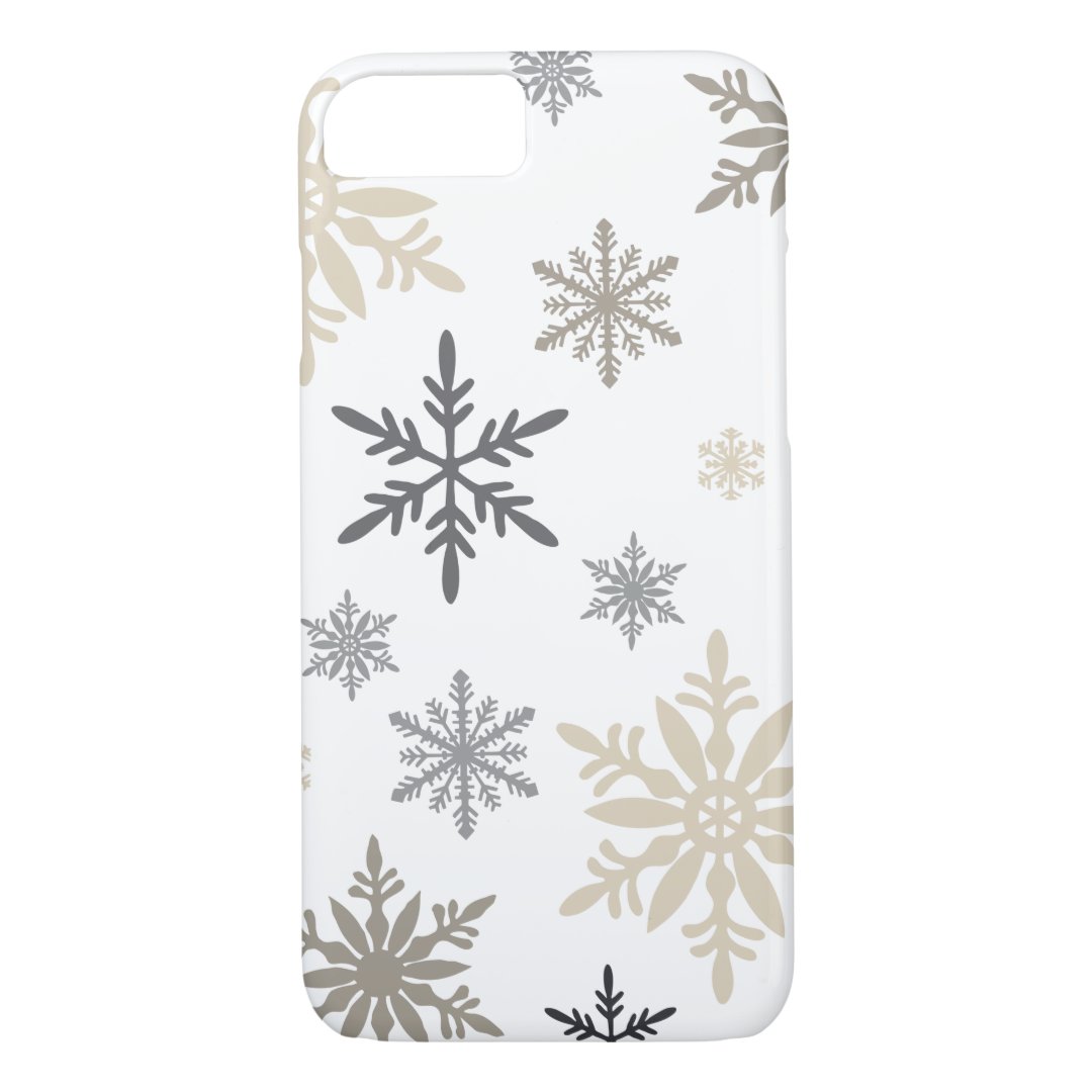 Modern Vintage winter snowflakes Case-Mate iPhone Case | Zazzle