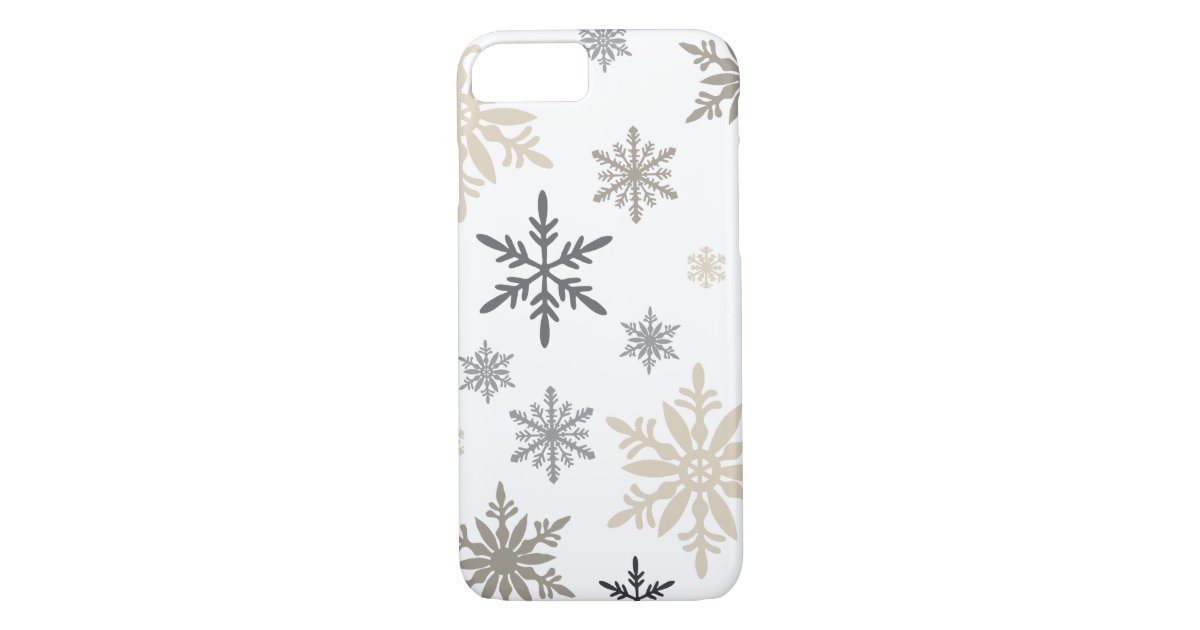 Modern Vintage winter snowflakes Case-Mate iPhone Case | Zazzle