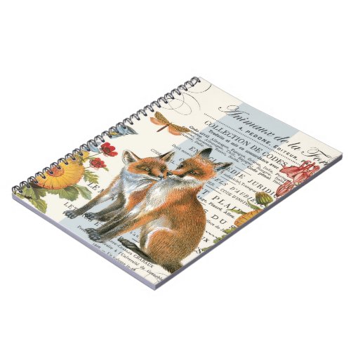 Modern vintage woodland fox notebook | Zazzle