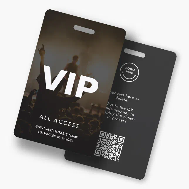 Modern VIP All Access Event Concert Match Party QR Badge | Zazzle