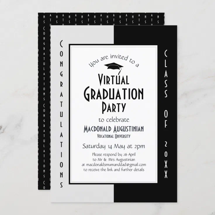 Modern Virtual Graduation Party Invitation | Zazzle
