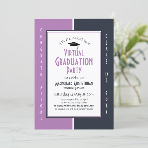 Modern Virtual Graduation Party Invitation | Zazzle