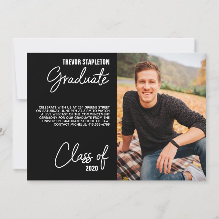 Modern Virtual Graduation Party Invitation | Zazzle.com