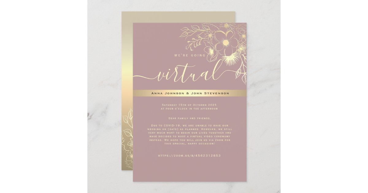 Modern Virtual Wedding Invitation | Zazzle