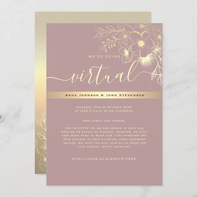 Modern Virtual Wedding Invitation | Zazzle