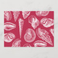 Modern Viva Magenta Beach Sea Shell Directions Enclosure Card | Zazzle
