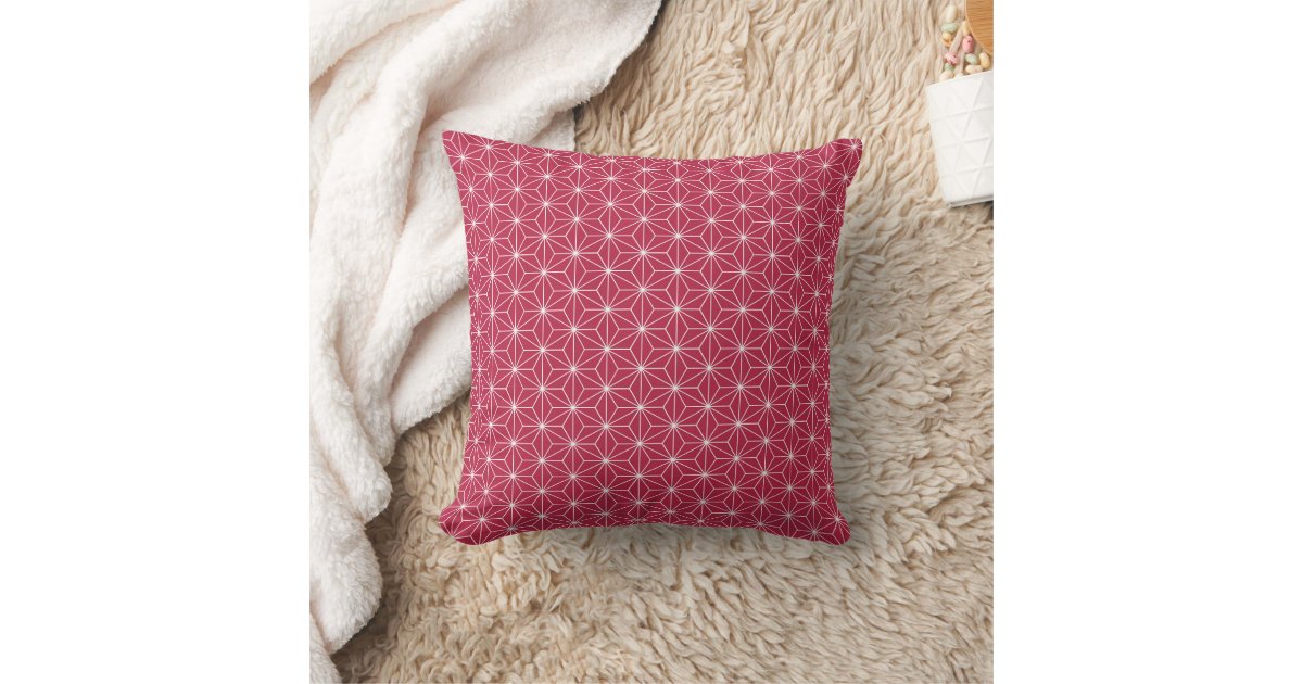 Modern Viva Magenta Geometric Japanese Throw Pillow | Zazzle