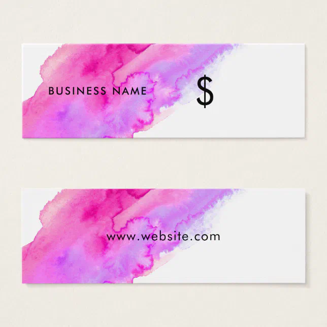 Modern Vivid Pink Watercolor Splash Price Tag | Zazzle
