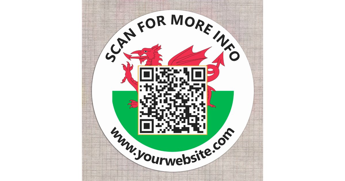 Modern Wales QR Code Stickers, Welsh Flag Classic Round Sticker | Zazzle