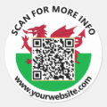 Modern Wales QR Code Stickers, Welsh Flag Classic Round Sticker | Zazzle
