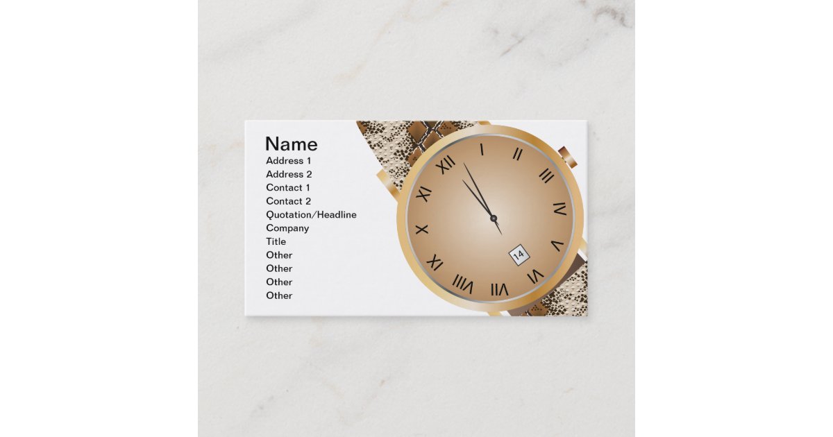 Modern watch business card | Zazzle