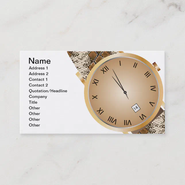 Modern watch business card | Zazzle