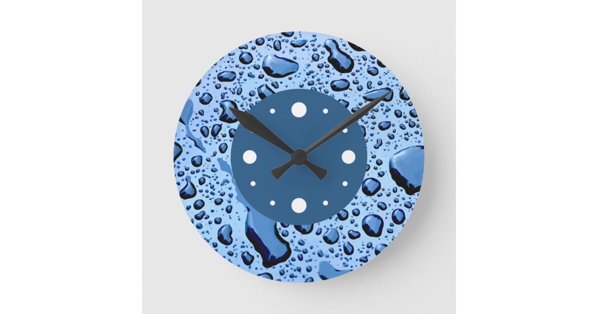 Modern Water Drops Bathroom Wall Clocks | Zazzle