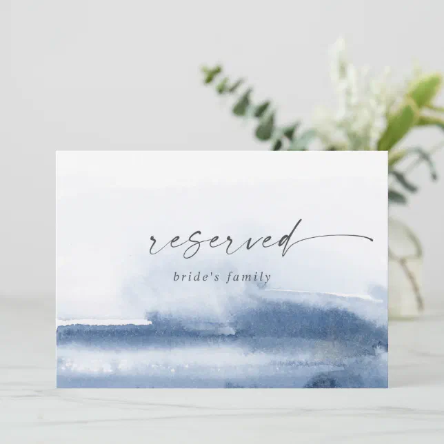 Modern Watercolor | Blue Reserved Sign | Zazzle