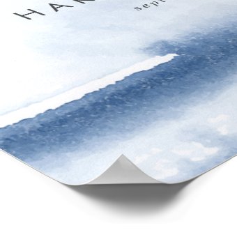 Modern Watercolor | Blue Wedding Welcome Poster | Zazzle