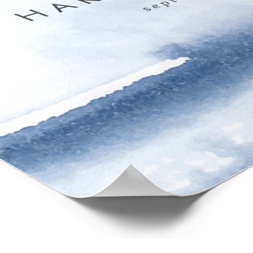 Modern Watercolor | Blue Wedding Welcome Poster | Zazzle