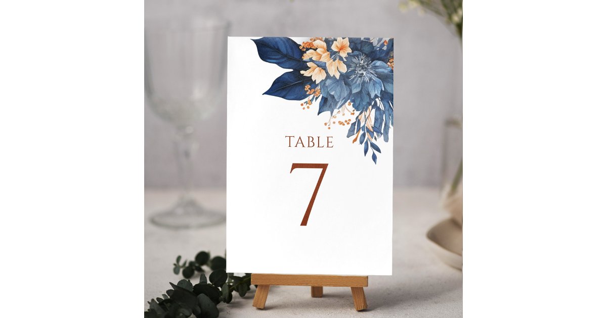 Modern Watercolor Botanical Elegant Wedding Table Number | Zazzle