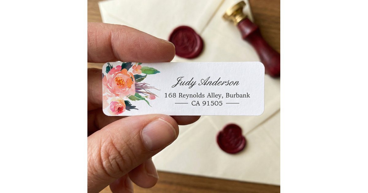 Modern Watercolor Botanical Floral Label | Zazzle