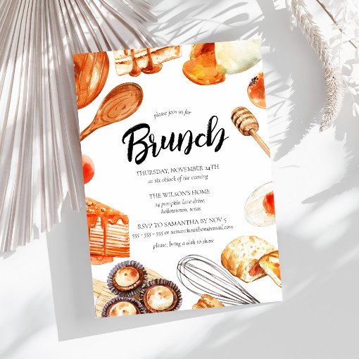 Modern Watercolor Brunch Party Invitation | Zazzle