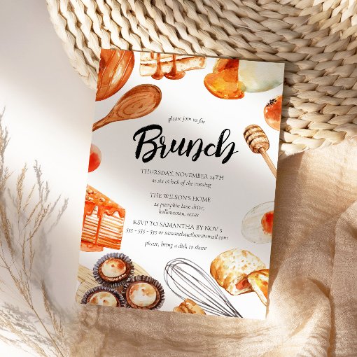 Modern Watercolor Brunch Party Invitation | Zazzle