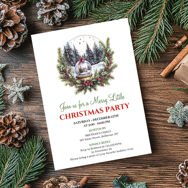 Modern Watercolor Christmas Scene Editable Invite | Zazzle