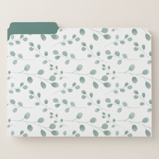 Modern Watercolor Eucalyptus Pattern File Folder | Zazzle