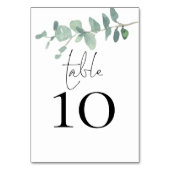 Modern Watercolor Eucalyptus Script Wedding Table Number | Zazzle