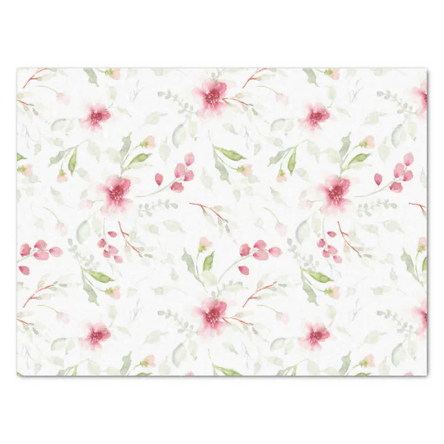 Modern watercolor expressive floral tissue paper | Zazzle