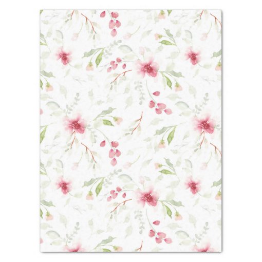 Modern watercolor expressive floral tissue paper | Zazzle