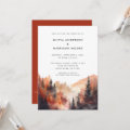 Modern Watercolor Fall Mountain QR Code Wedding Invitation | Zazzle