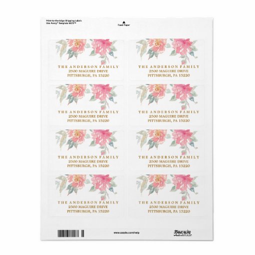 MODERN WATERCOLOR FLOWER Return Address Label | Zazzle