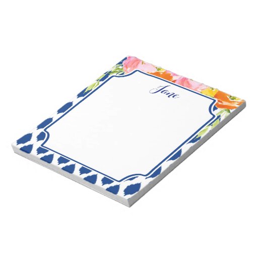 Modern Watercolor Flowers Notepad | Zazzle
