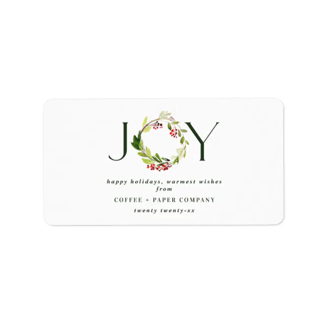 modern watercolor joy botanical label | Zazzle
