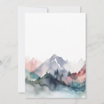 Modern Watercolor Mountain Forest Wedding Invitation | Zazzle