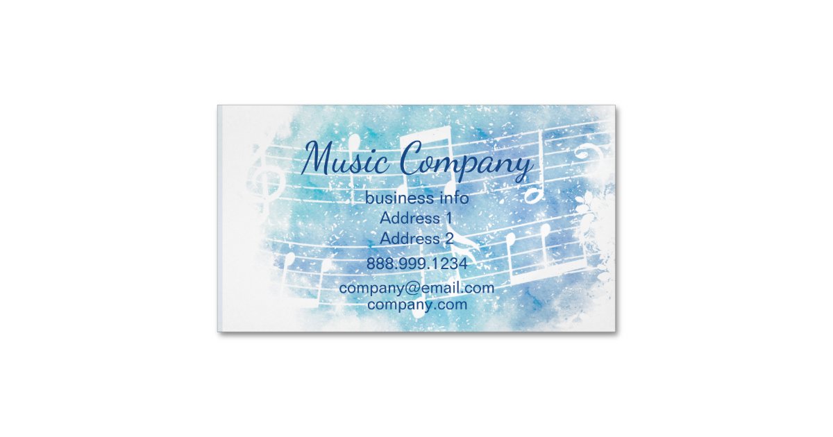 Modern Watercolor Music Notes Business Card | Zazzle