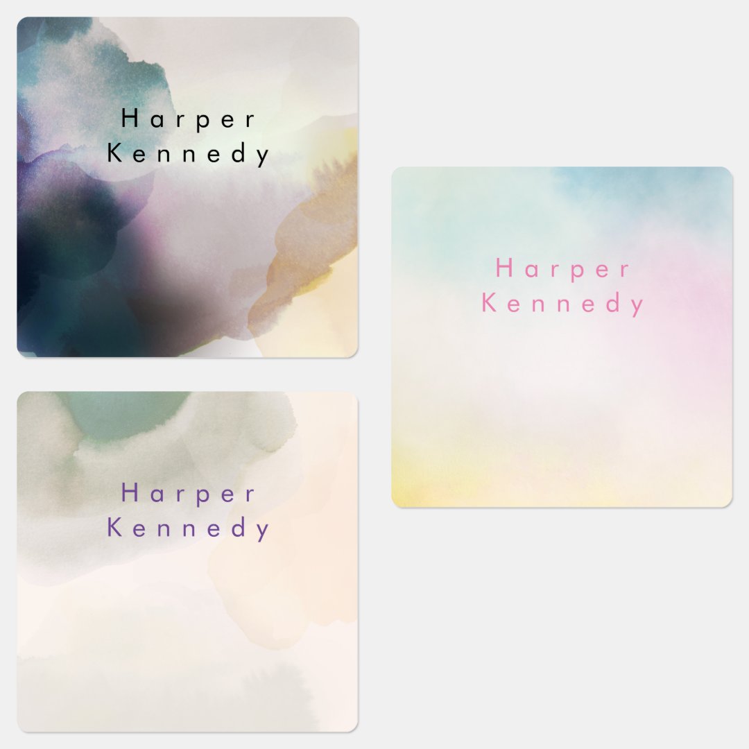Modern Watercolor Name Labels | Zazzle